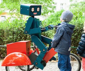 Der radelnde Roboter, Walking Act aus Berlin